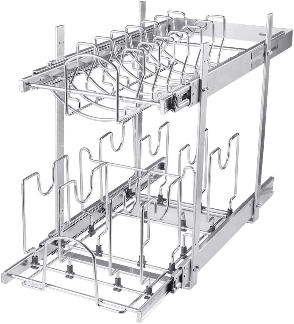 Pull Out Cabinet Base Organizer Pull-Out 2-Tier Base Cabinet Cookware ...