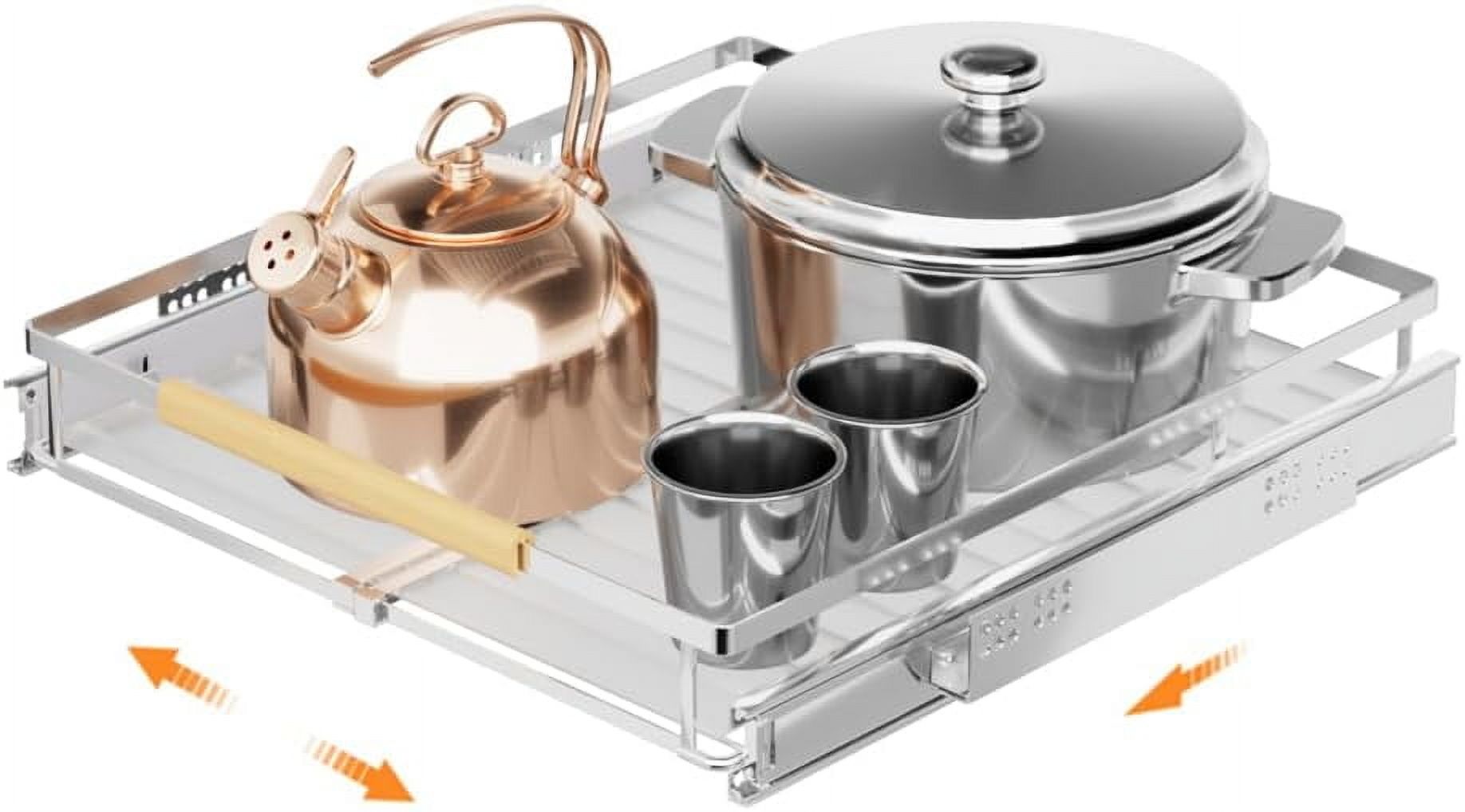 Pull Out Cabinet Drawer, Expandable Sliding Pantry Shelf Slide Out ...