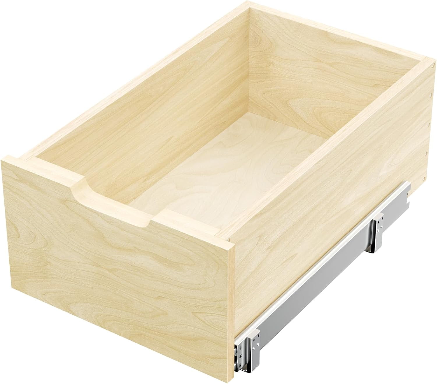 Pull Out Cabinet Organizer 10½\u201D W x 21\u201DD High Drawer Hard Close Wood Slide Out Shelves ...