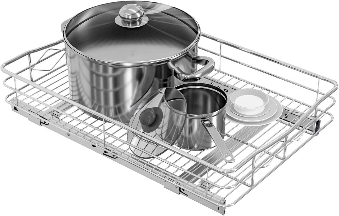 Pull Out Cabinet Organizer, 14" W x 21" D Slide Out Drawers for Kitchen ...