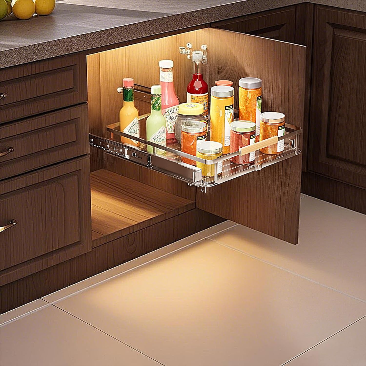 Pull Out Cabinet Organizer 2 Pack Adjustable Width 17.1~28"W x 22.5"D ...