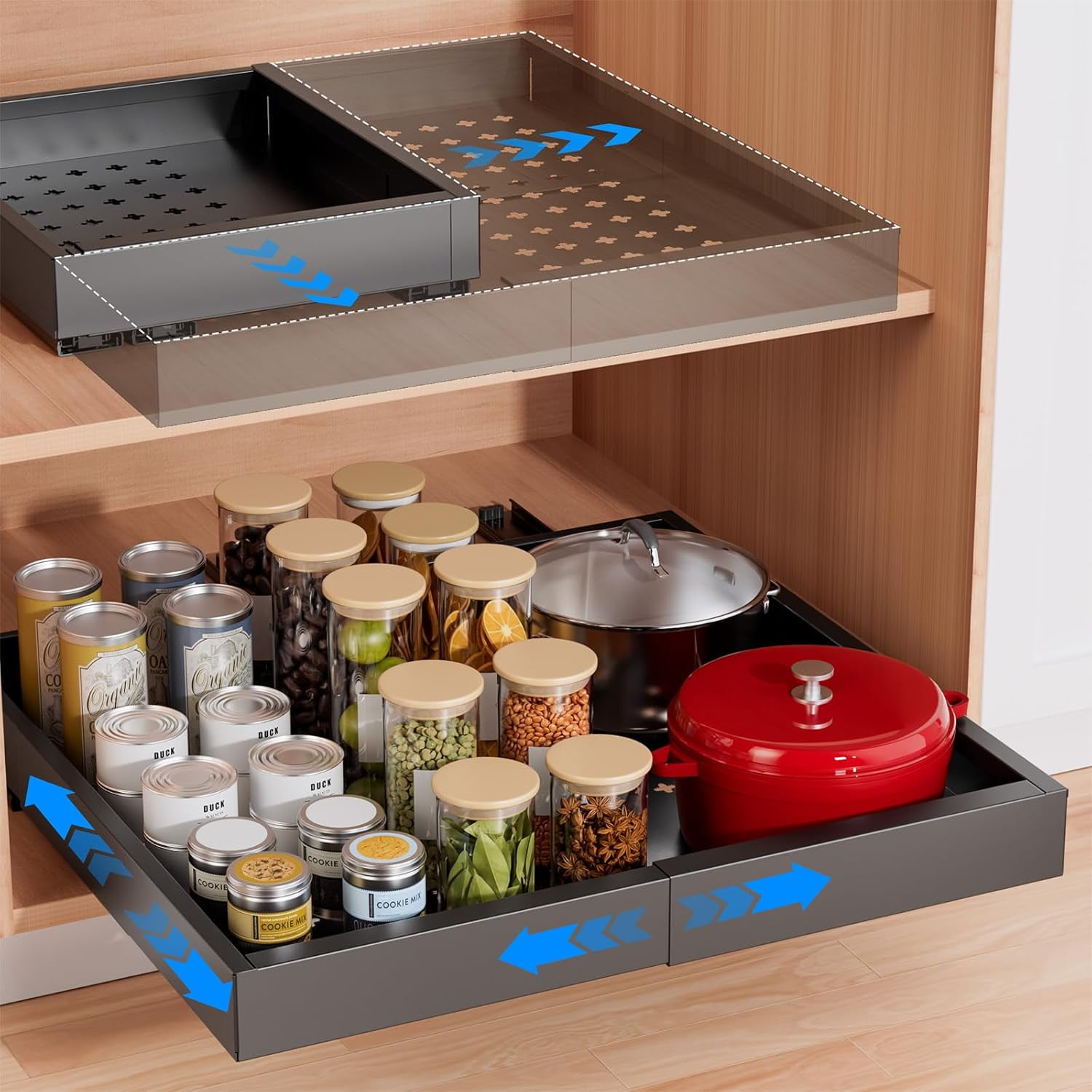 Pull Out Cabinet Organizer, Both Expandable Width(11.5 "-19.5") and ...