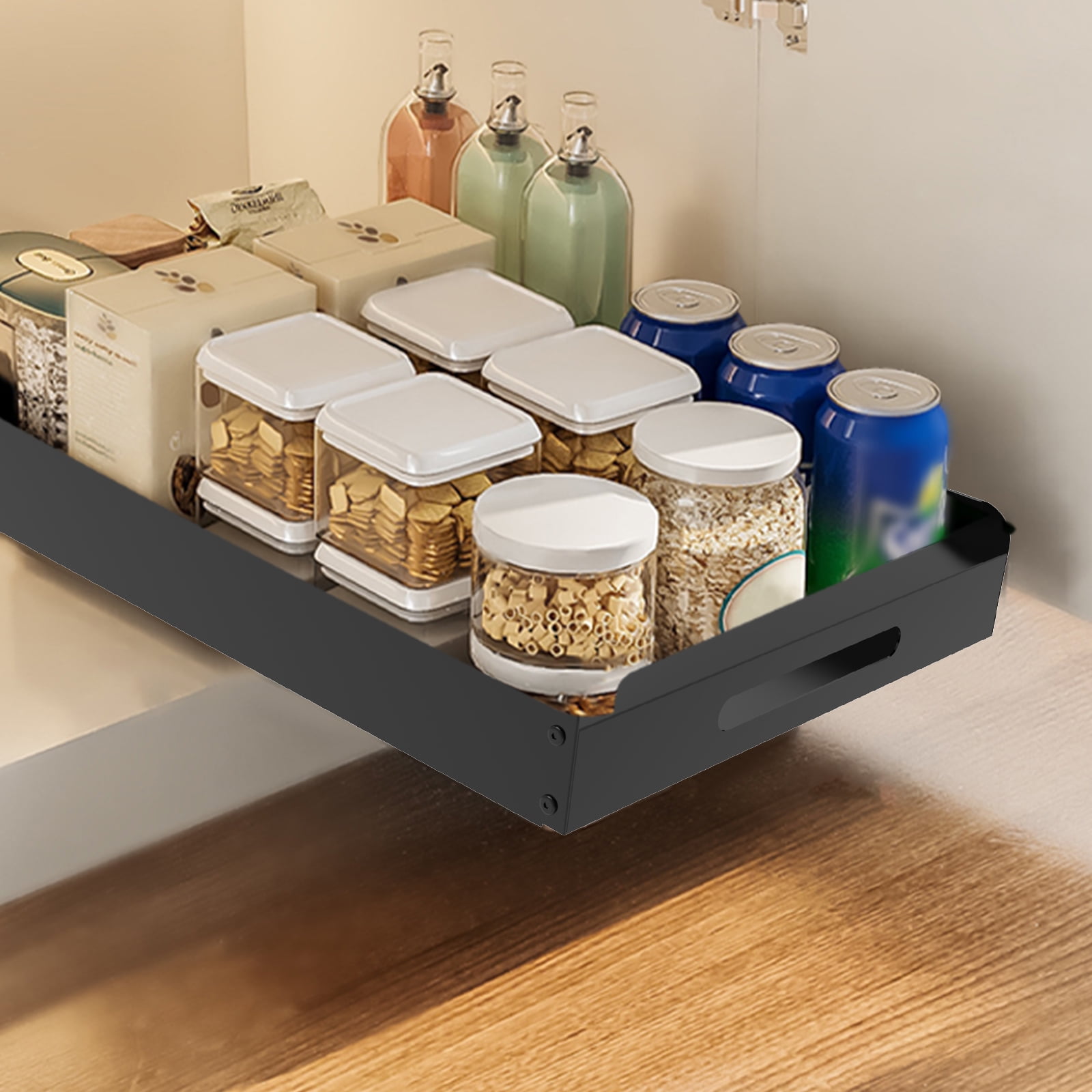 Pull Out Cabinet Organizer Carbon Steel Slide Out Drawer Storage Shelf ...