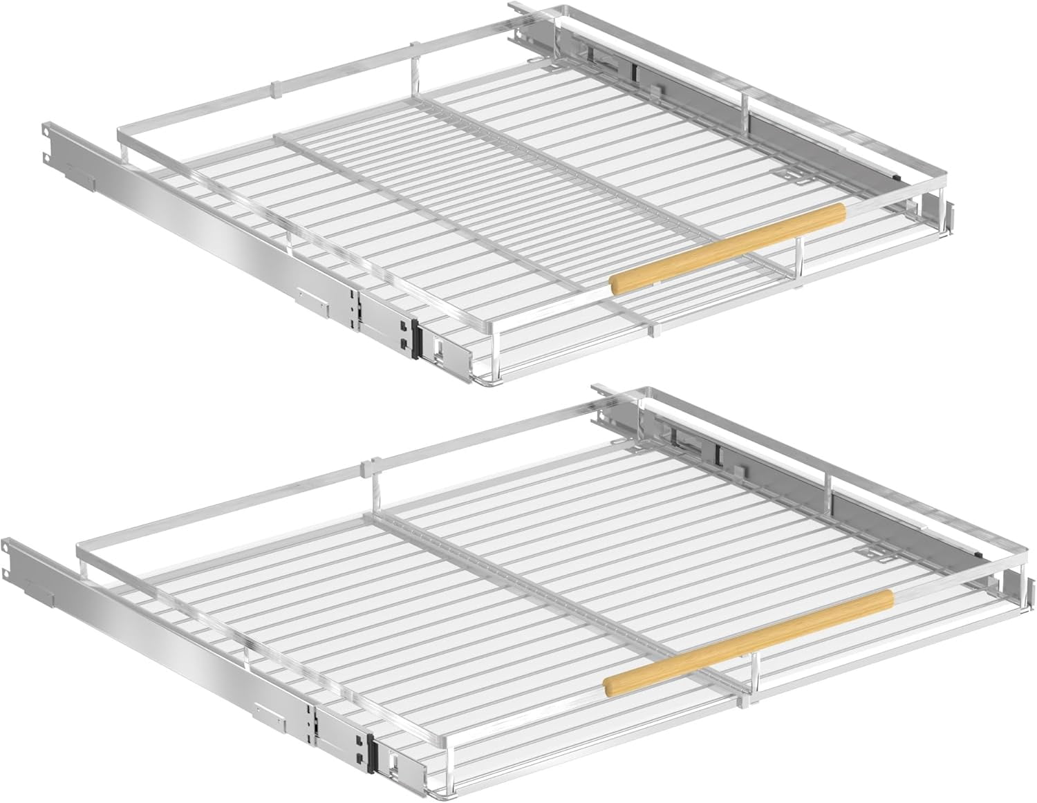 Pull-Out Cabinet Organizer Expandable Slide-Out Kitchen Pantry Shelf ...
