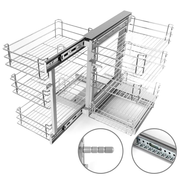 Pull Out Cabinet Organizer, Quick Install Sliding Cabinet Shelves, 48 ...