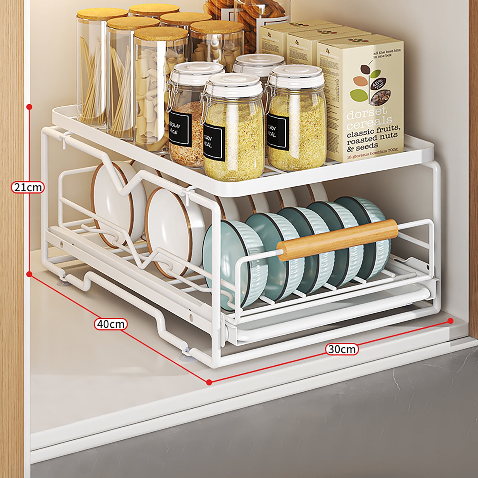 Pull Out Cabinet Organizer Slide Out Shelves With Adhesive Nano Sliding ...