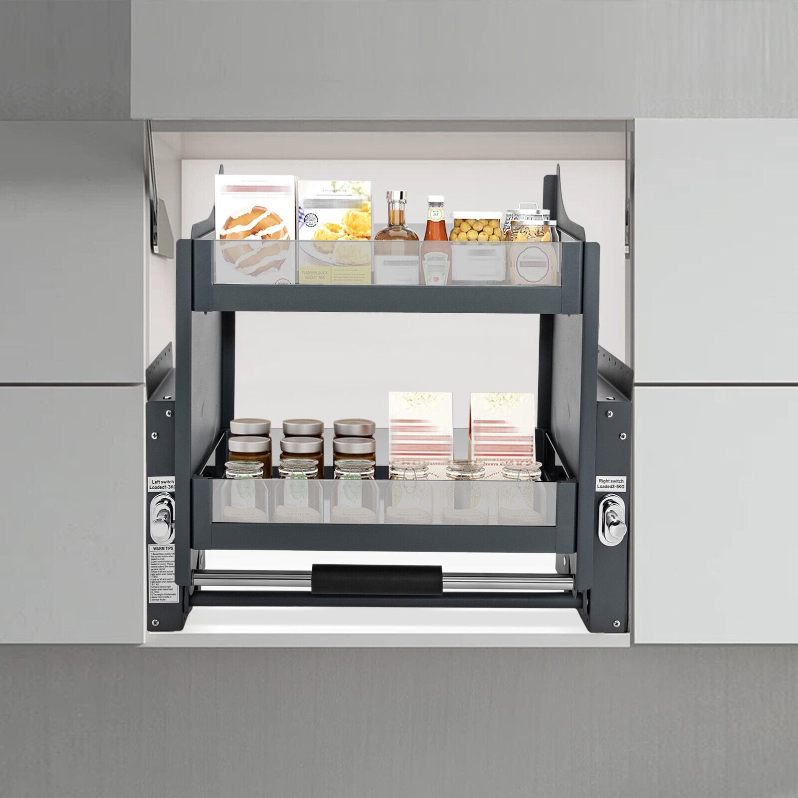 Pull-Out Cabinet Shelf Drop Down Shelf Pull-Down Lift for Kitchen ...