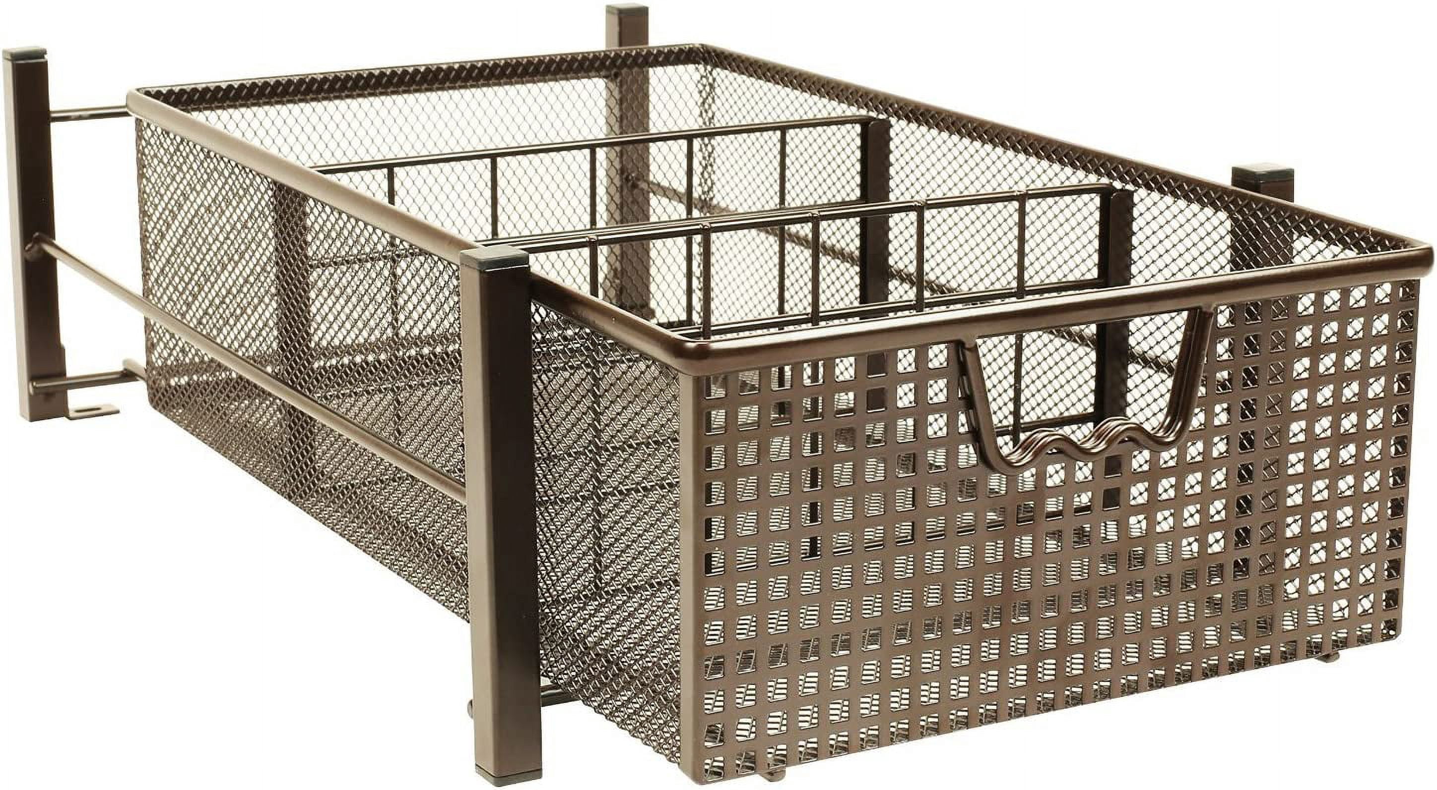 Pull Out Cabinet Sliding Basket with Dividers, Medium, Bronze - Walmart.com
