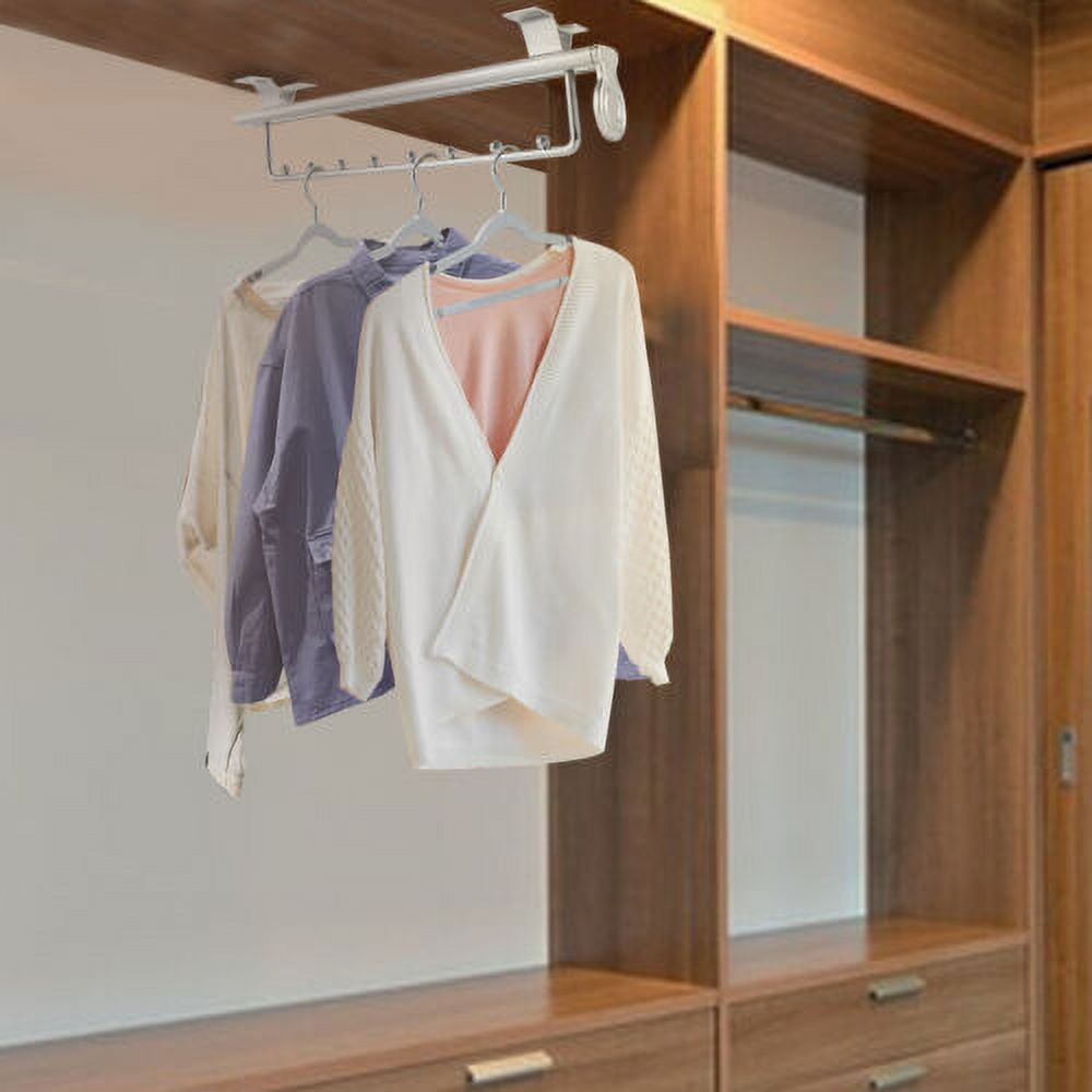 Pull Out Closet Rod Adjustable Closet Rod Retractable Wardrobe Storage ...