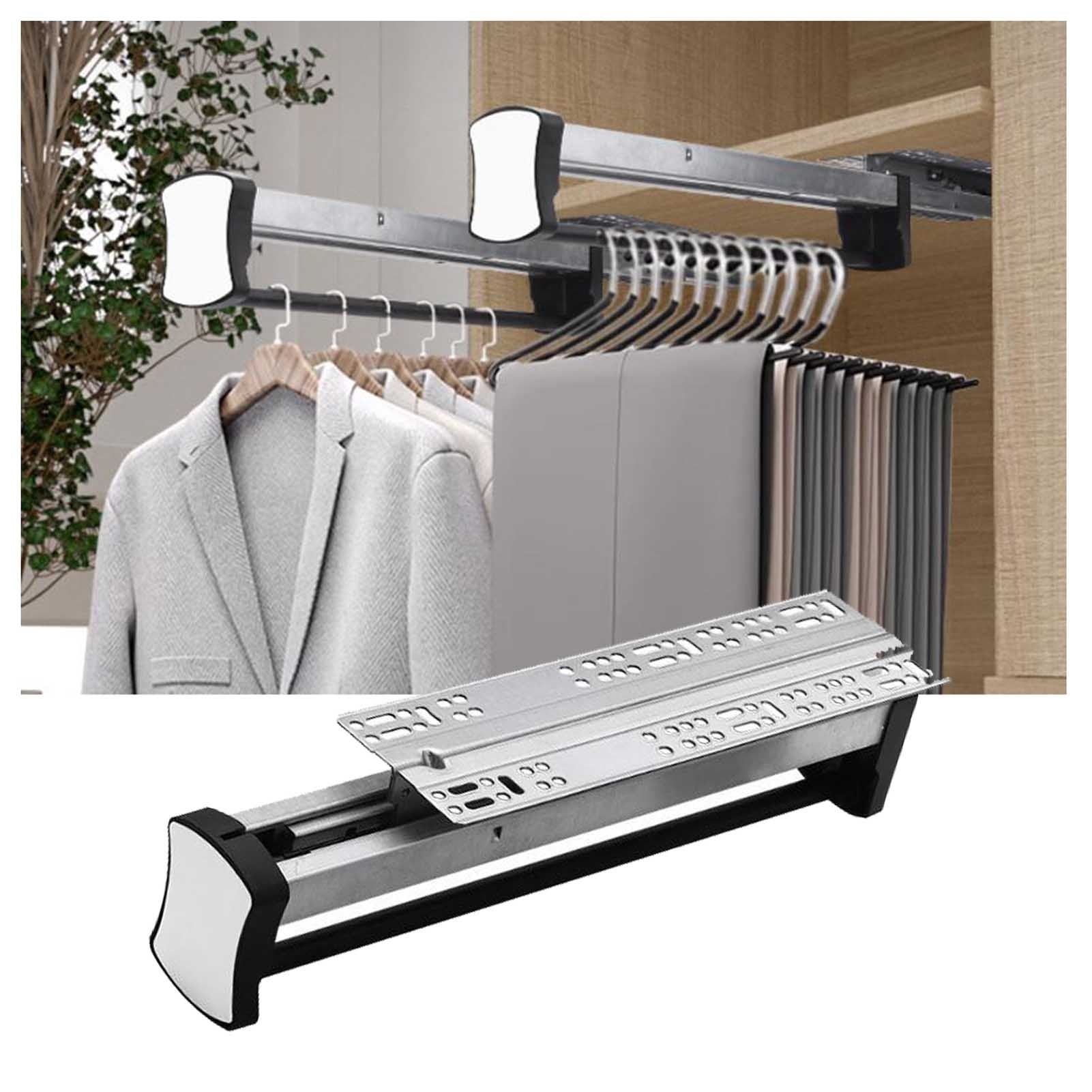 Pull Out Clothes Hanger Rail Rack,Adjustable Clothes Hanger Rail ...