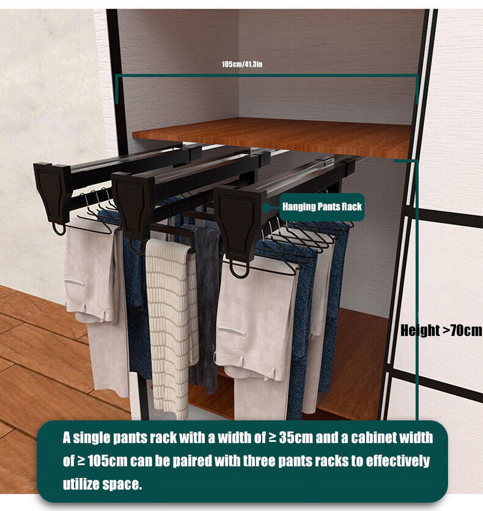 Pull Out Clothes Hanger Rod, Adjustable Wardrobe Clothing Rail Hanger ...