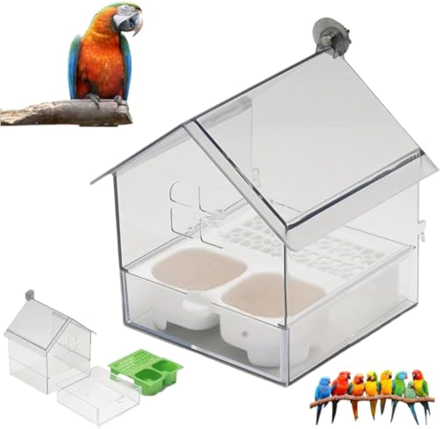 Pull-Out External Parrot Feeder, External Parrot Feeder, Bird Feeder ...