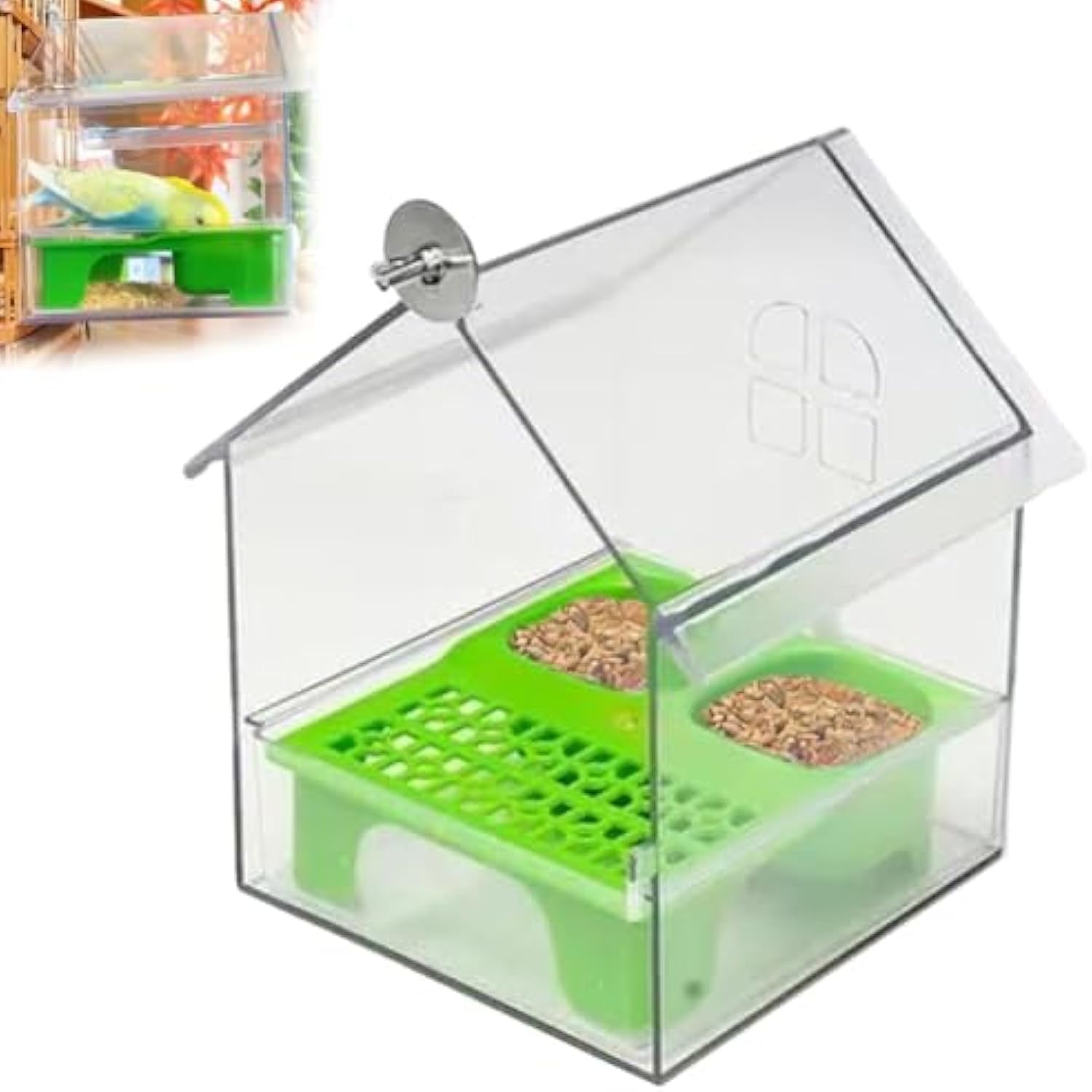 Pull-Out External Parrot Feeder, Hanging Wild Bird Seed Platform with ...