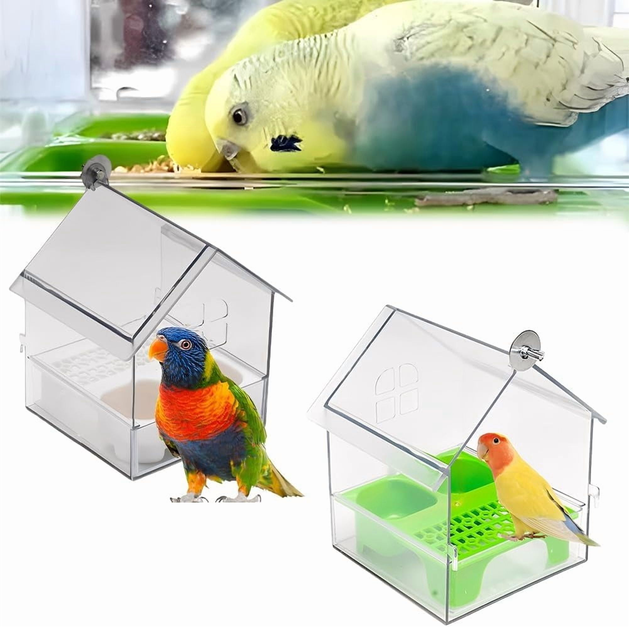 Pull-Out External Parrot Feeder,No Mess Bird Feeder, No Spill Bird Seed ...