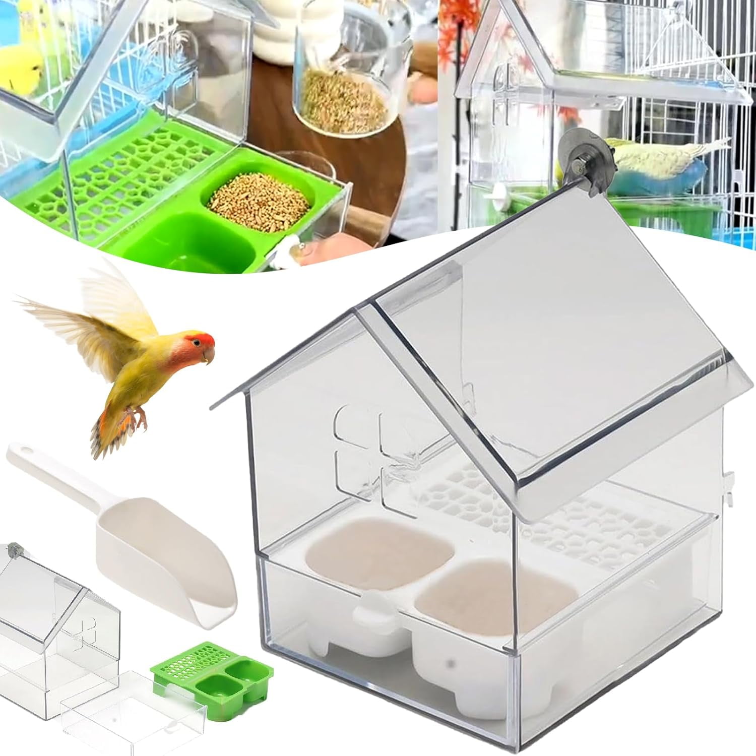 Pull-Out External Parrot Feeder, Pull Out Parrot Feeder, Bird Feeder ...