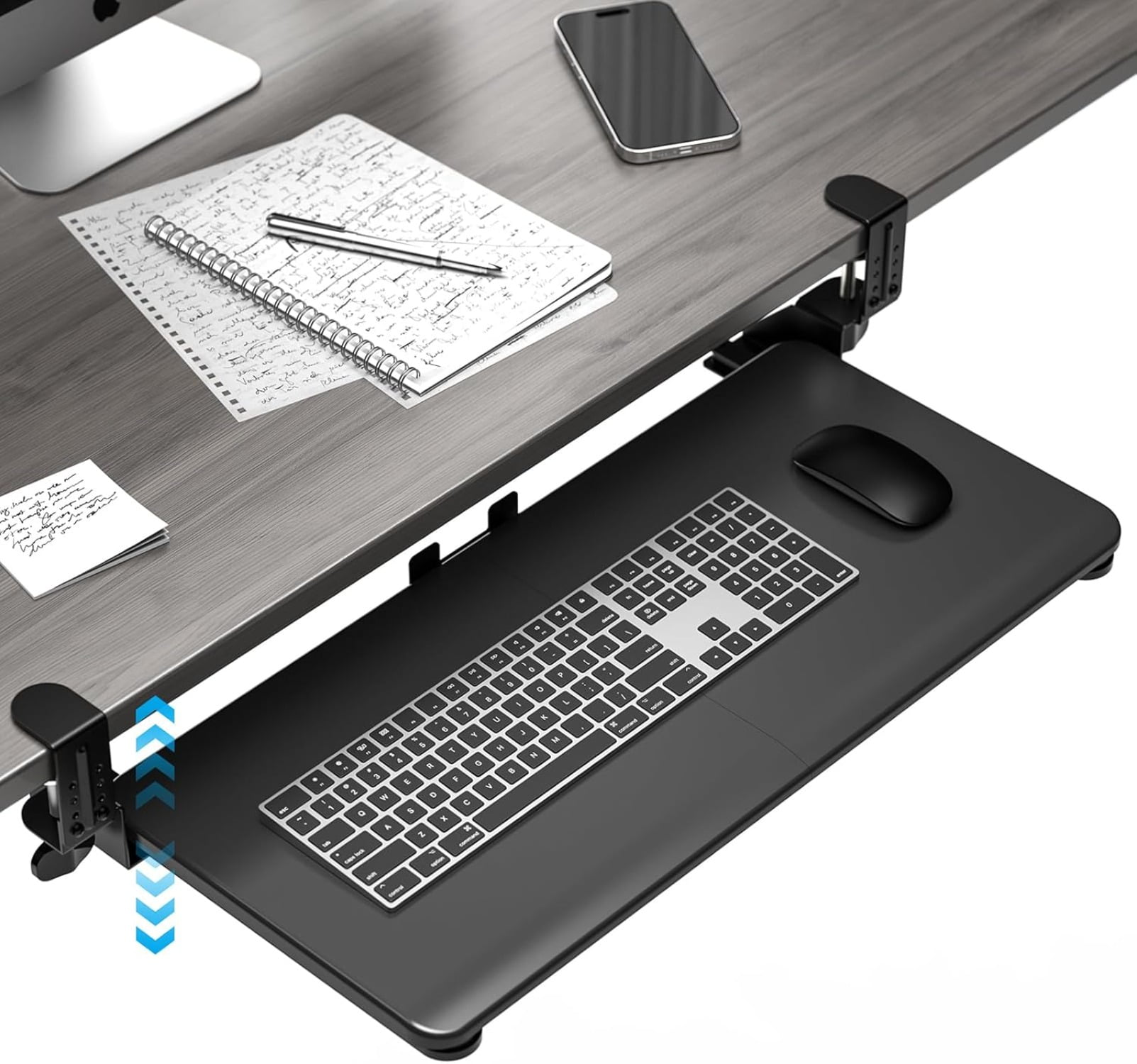 Pull Out Keyboard & Mouse Tray with Adjustable C-clamp, 25.6(31.5 ...