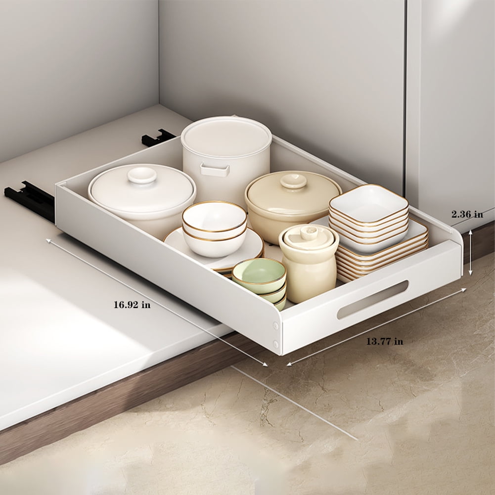 Pull-Out Kitchen Cabinet Organizer with Adhesive, Sturdy Carbon Steel ...