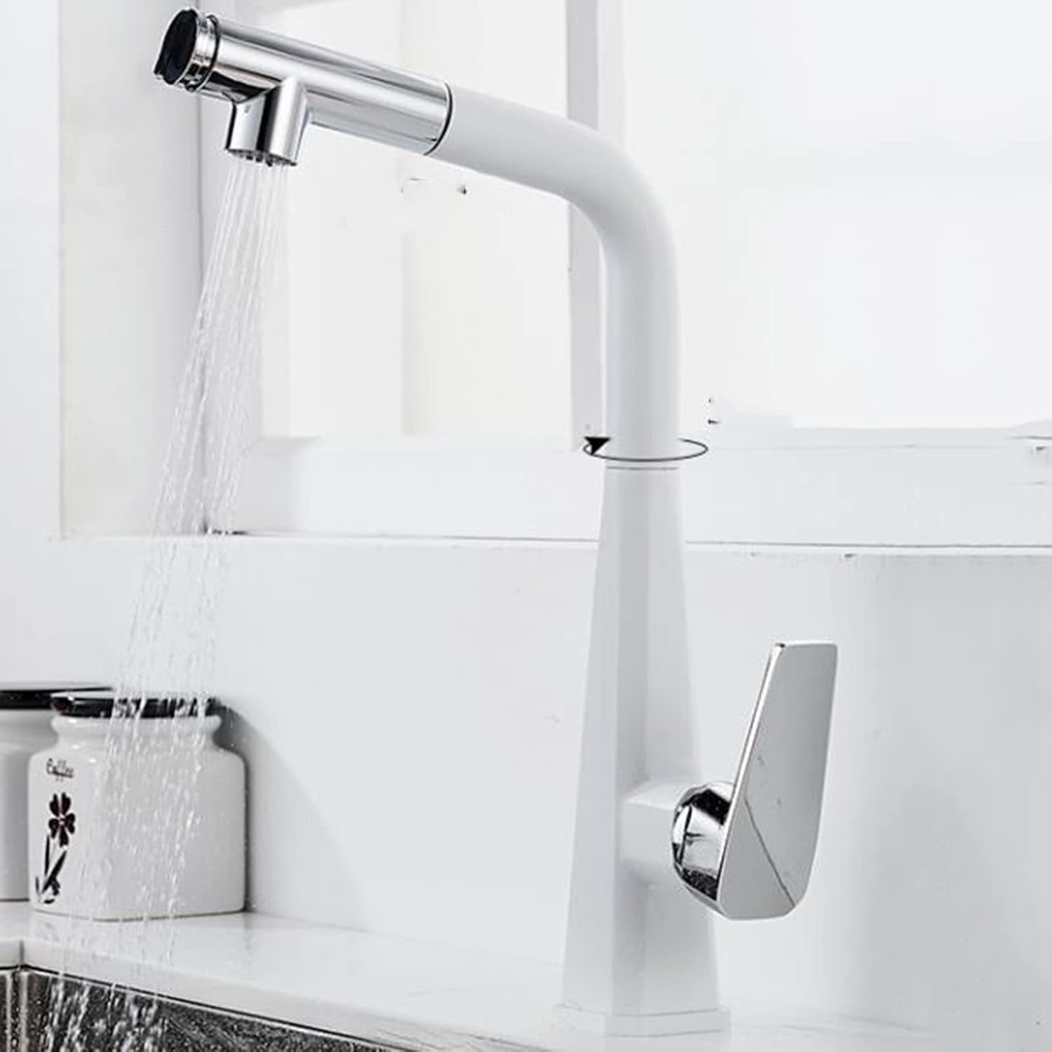 Pull Out Kitchen Faucet Brass Hot and Cold Water Dual-Mode Multi ...