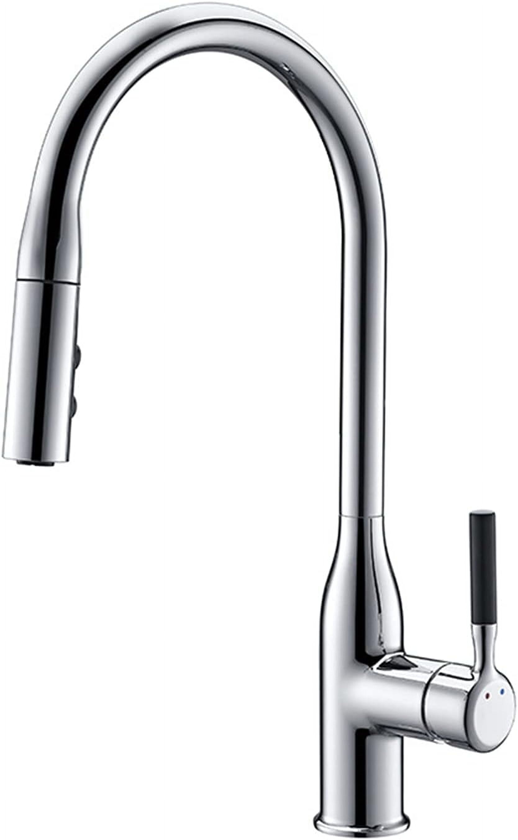 Pull-Out Kitchen Faucet, Brass Single-Handle Hot and Cold Water Mixer ...