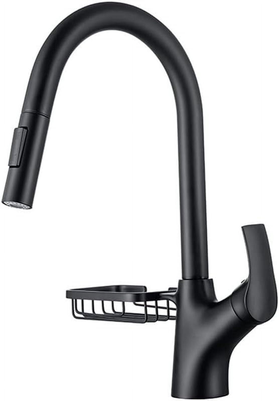 Pull-Out Kitchen Faucet with Storage Basket and Hot & Cold Water Mixer ...