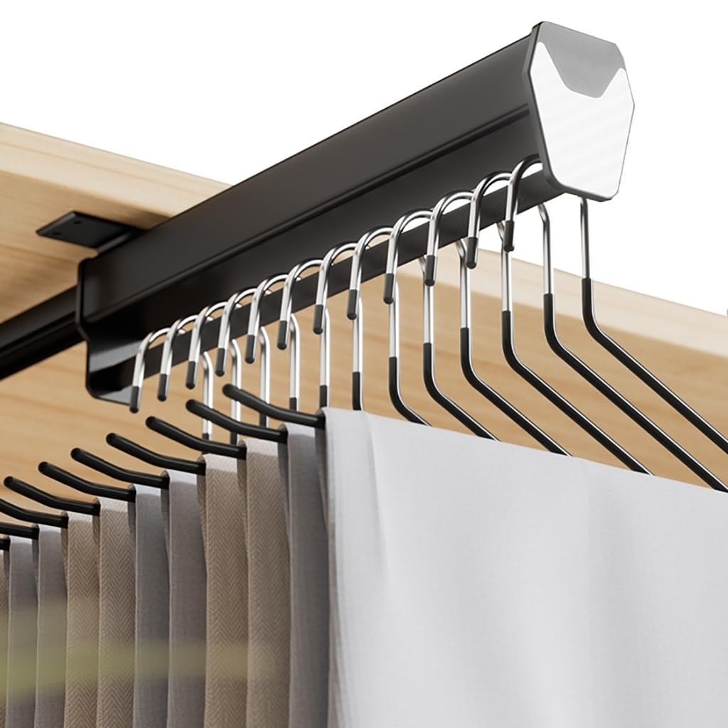 Pull Out Pants Rack for Closet with Metal Base,Extendable Closet Rod ...
