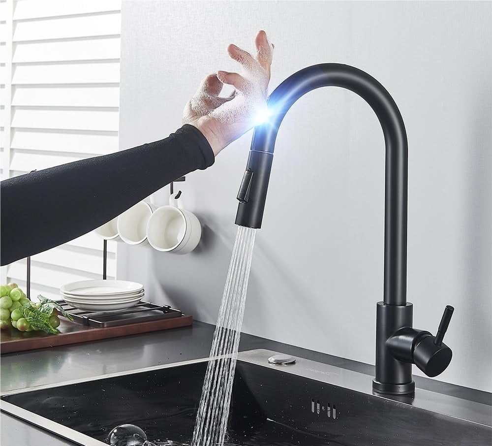 Pull Out Sensor Kitchen Faucet Sensitive Touch Control Faucet Mixer for ...
