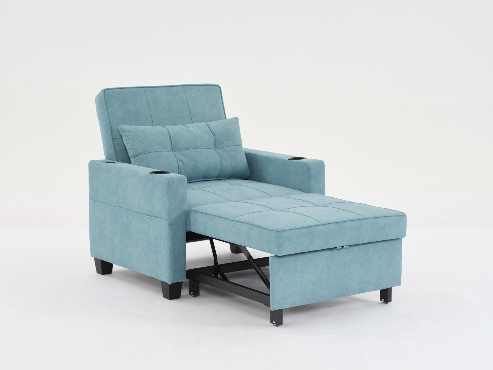 Pull-Out Sleeper Chair with Usb Ports and Cup Holders,Adjustable ...