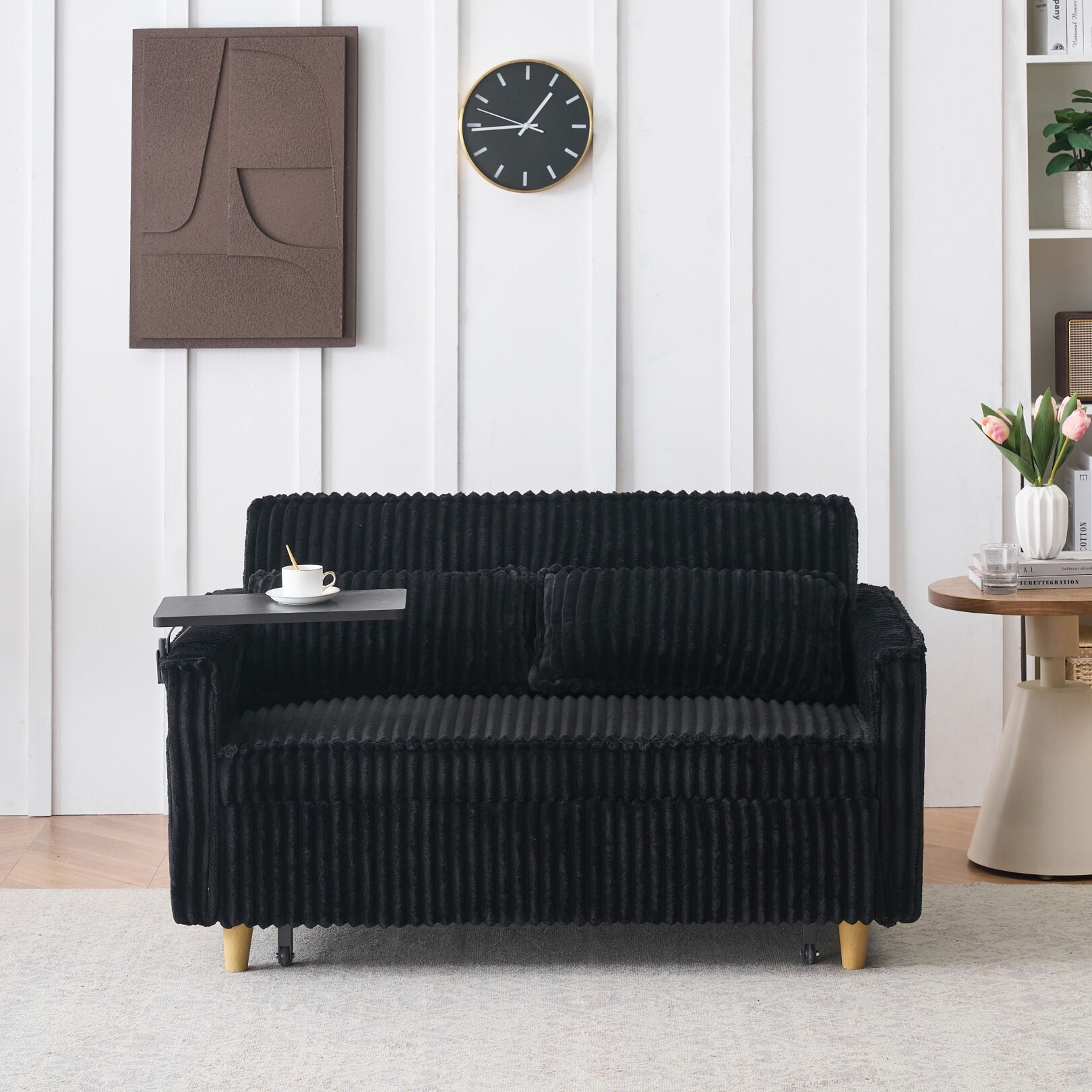 Pull Out Sofa Bed, 3-in-1 Adjustable Sleeper Sofa Couch with Movable ...