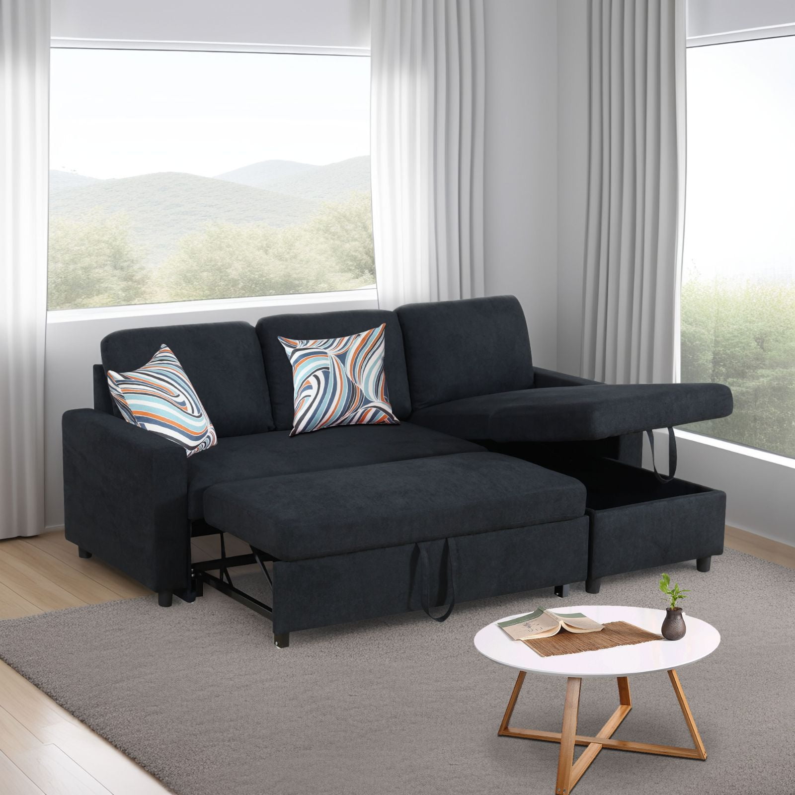 Pull Out Sofa Bed with Storage - Sectional Couch - Walmart.com