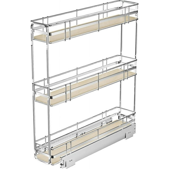 Pull Out Spice Rack Cabinet Organizer 6" W x 20½" D, 3 Tier Heavy Duty ...