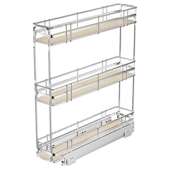 Pull Out Spice Rack Cabinet Organizer 6" W x 20½" D, 3 Tier Heavy Duty ...