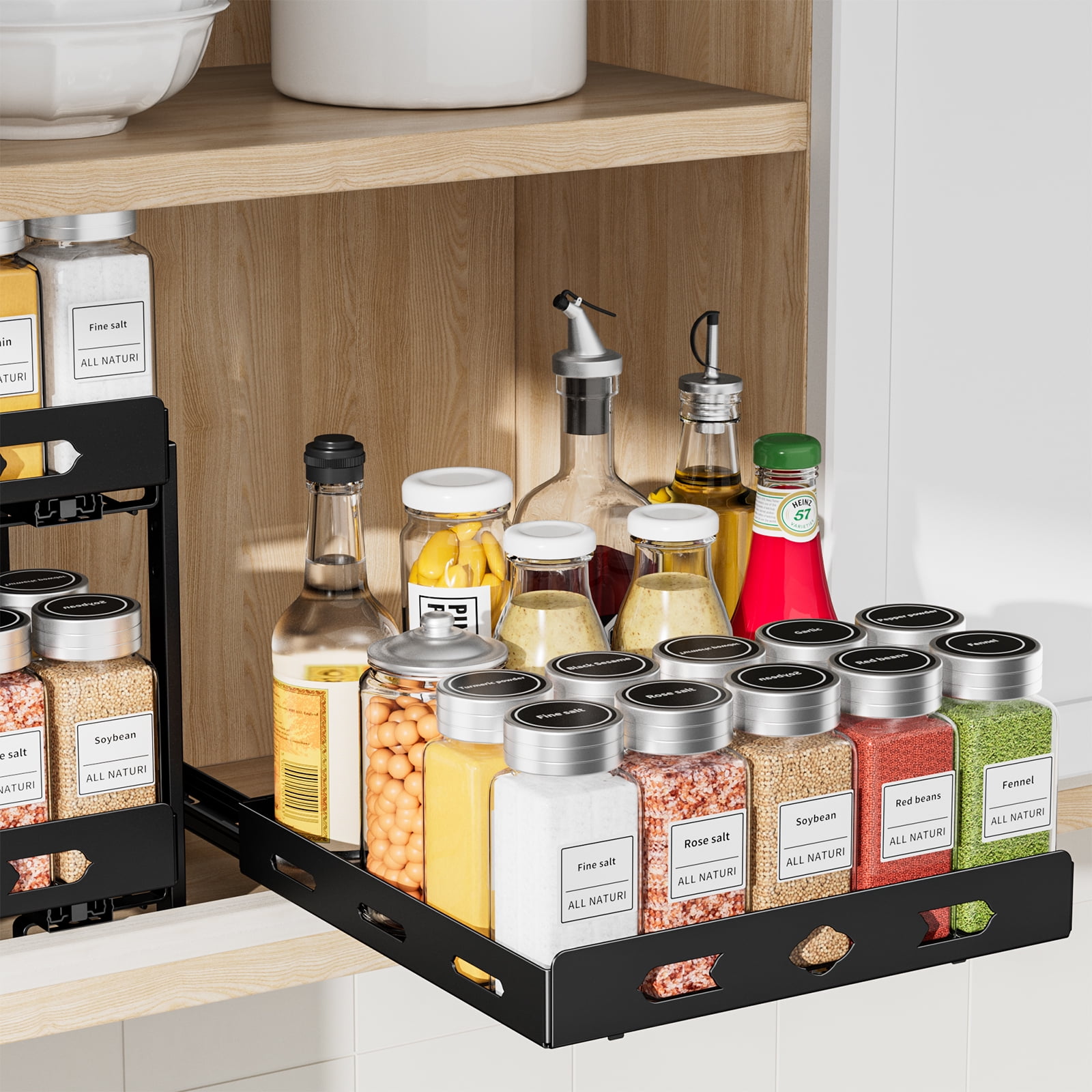 Pull Out Spice Rack Organizer for Cabinet, Heavy Duty-Slide Out Spice ...