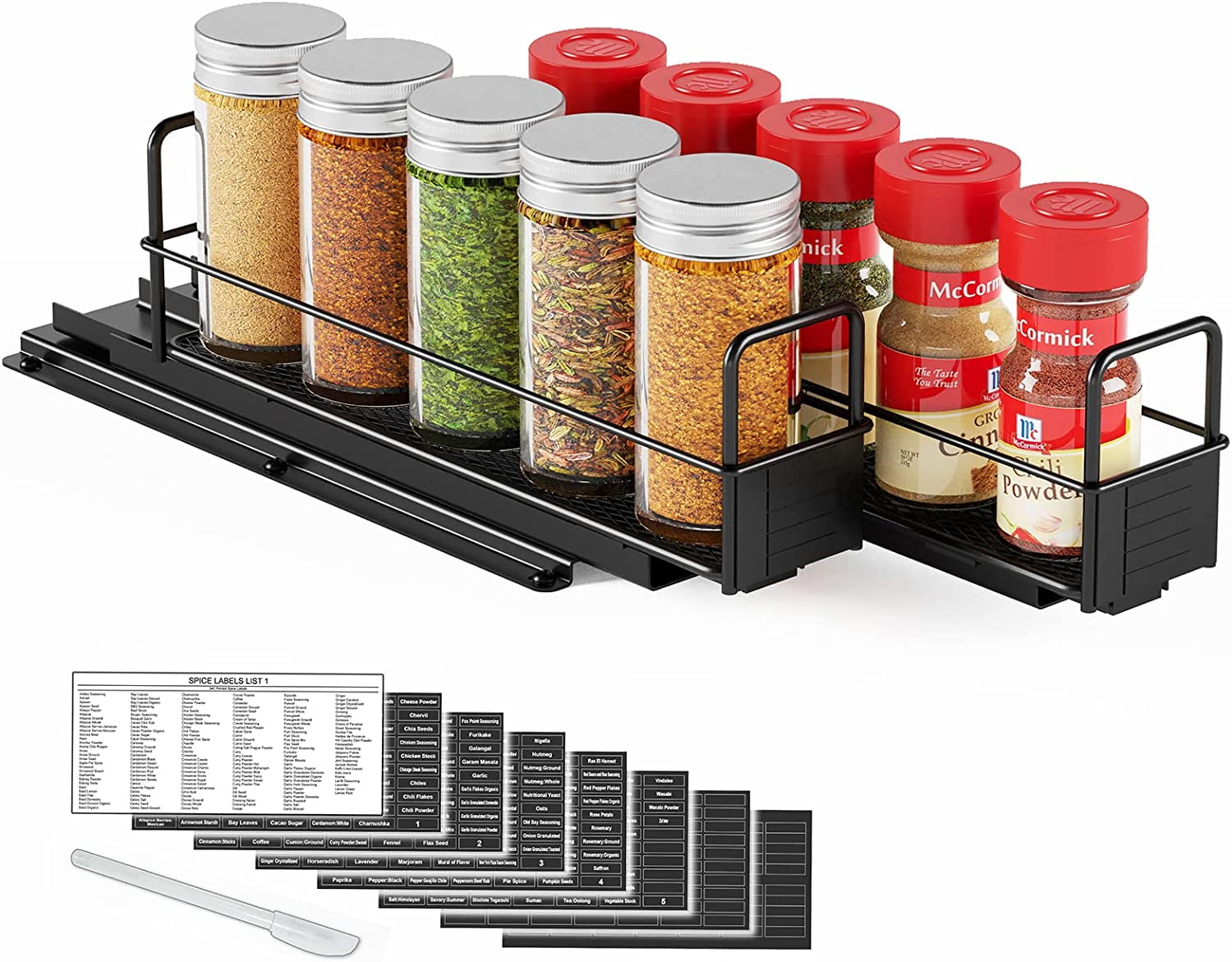 Pull Out Spice Rack Organizer for Cabinet, Heavy Duty Slide Out ...