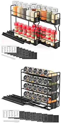 Pull Out Spice Rack Organizer for Cabinet, 2 Drawers 2-Tier, Pull Out ...