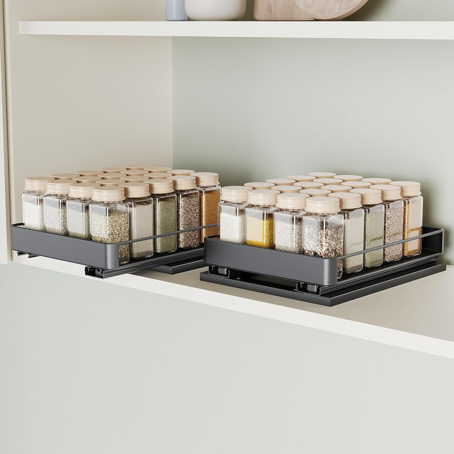 Pull Out Spice Rack Organizer for Cabinet, Slide Out Seasoning Spice ...