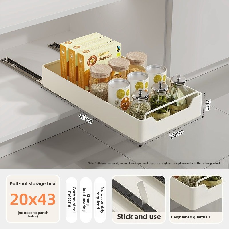 Pull Out Spice Rack Organizer with Smooth Slide Rails No Tools Required ...
