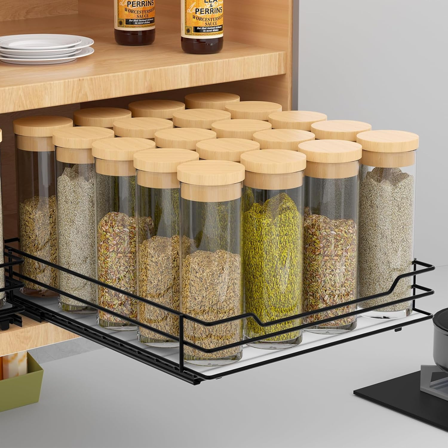 Pull Out Spice Rack, Slide Out Spice Rack for Cabinet, Spice Organizer ...