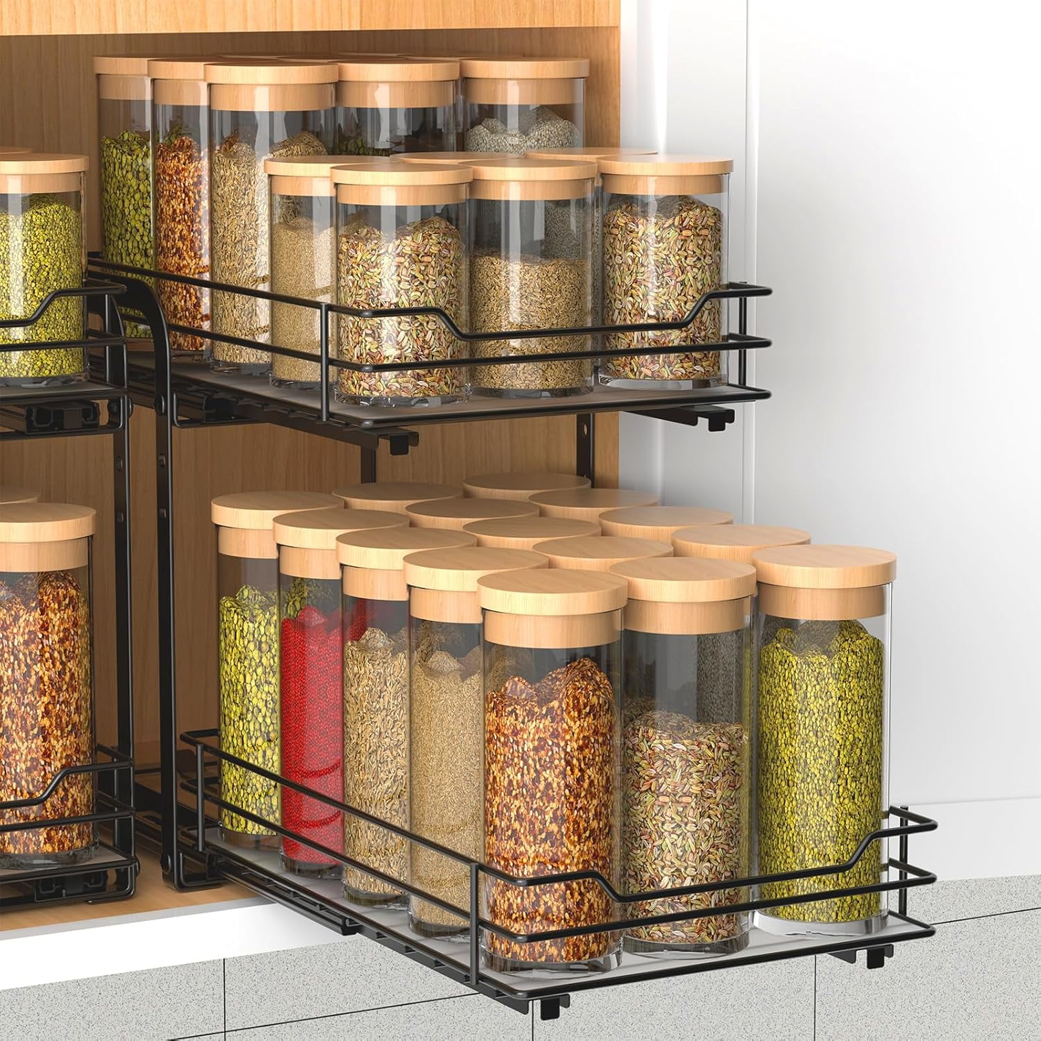Pull Out Spice Rack, Slide Out Spice Rack for Cabinet, Spice Organizer ...