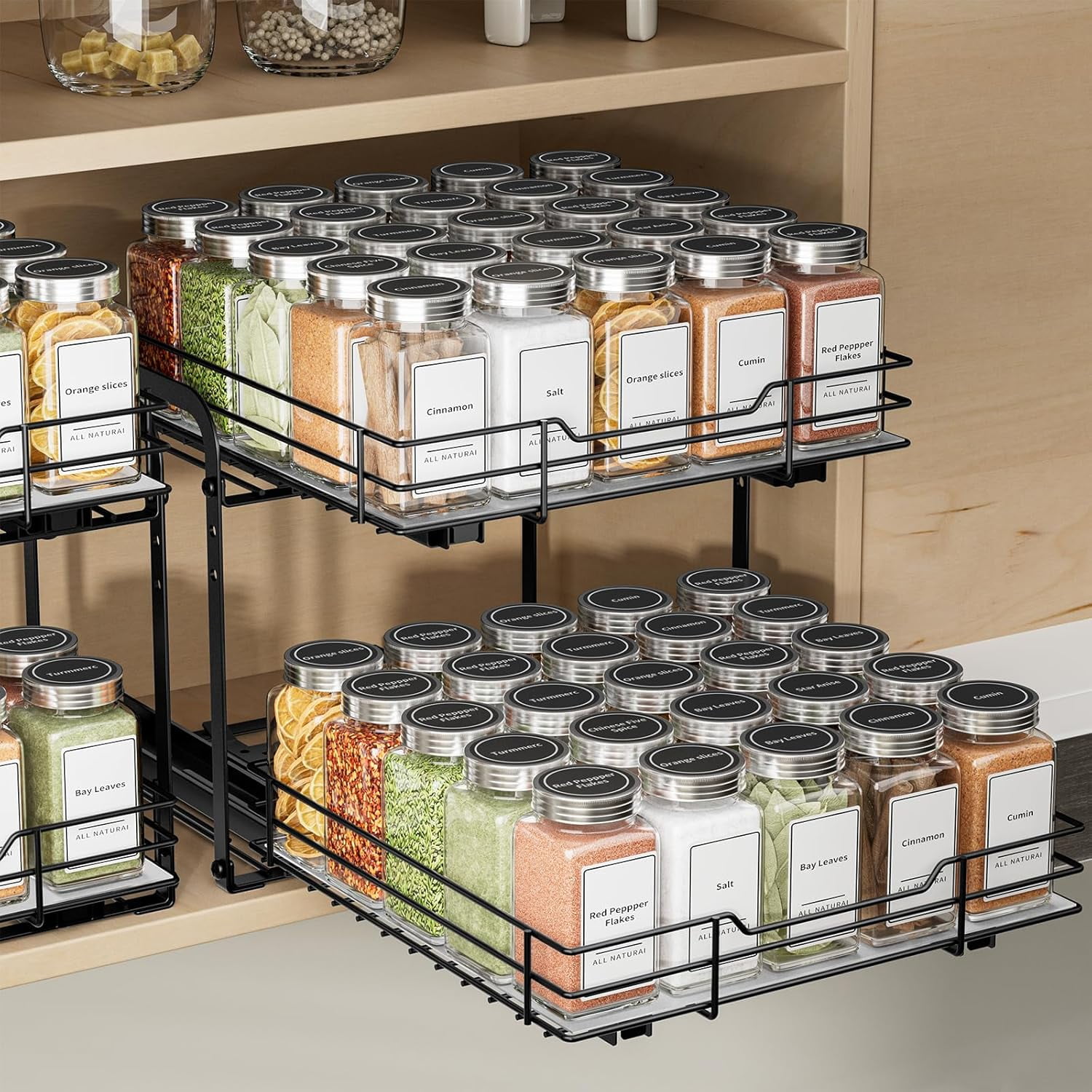 Pull Out Spice Rack, Slide Out Spice Rack for Cabinet, Spice Organizer ...