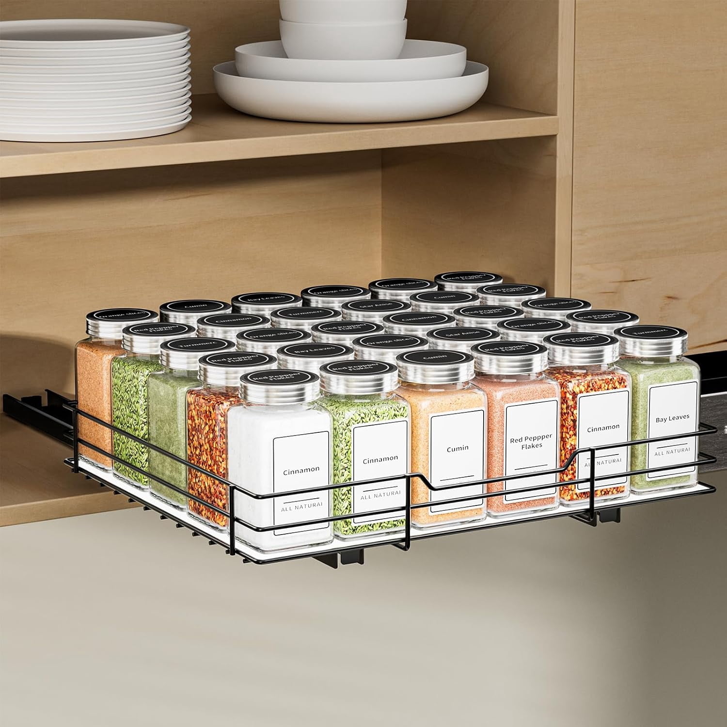 Pull Out Spice Rack, Slide Out Spice Rack for Cabinet, Spice Organizer ...