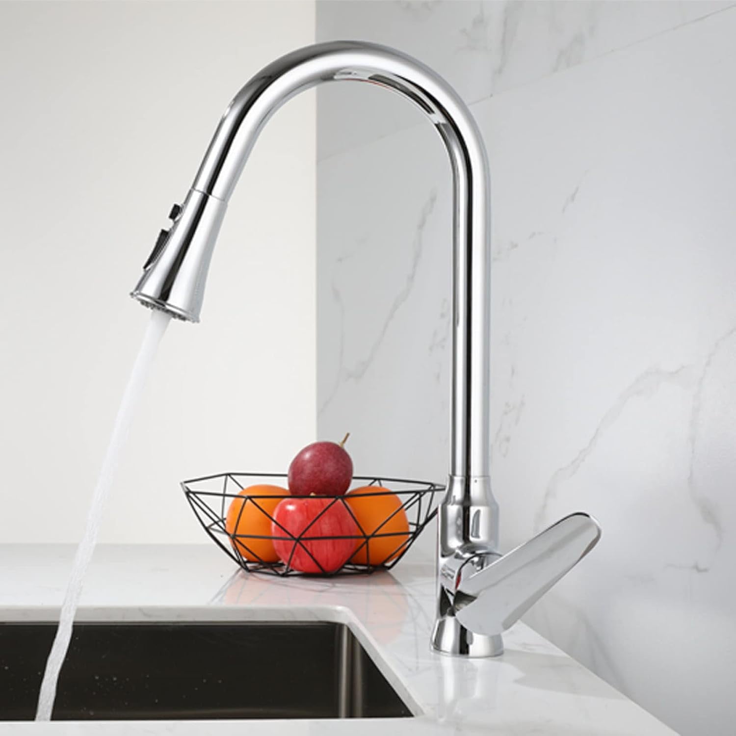 Pull-Out Sprayer Kitchen Faucets,360° Rotatable Sink Faucet,Kitchen ...