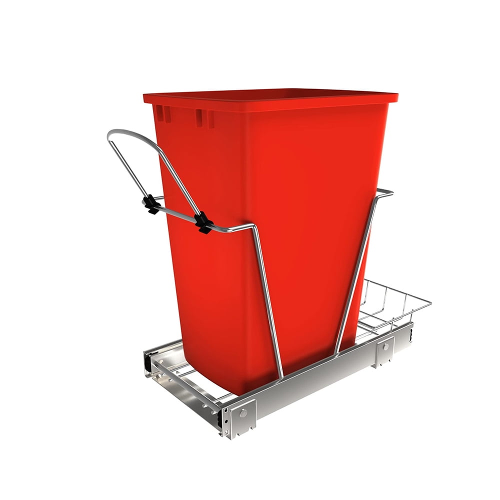Pull Out Trash Can, Cabinets, 35 Qt 12 Gallon Garbage Waste Bin with ...