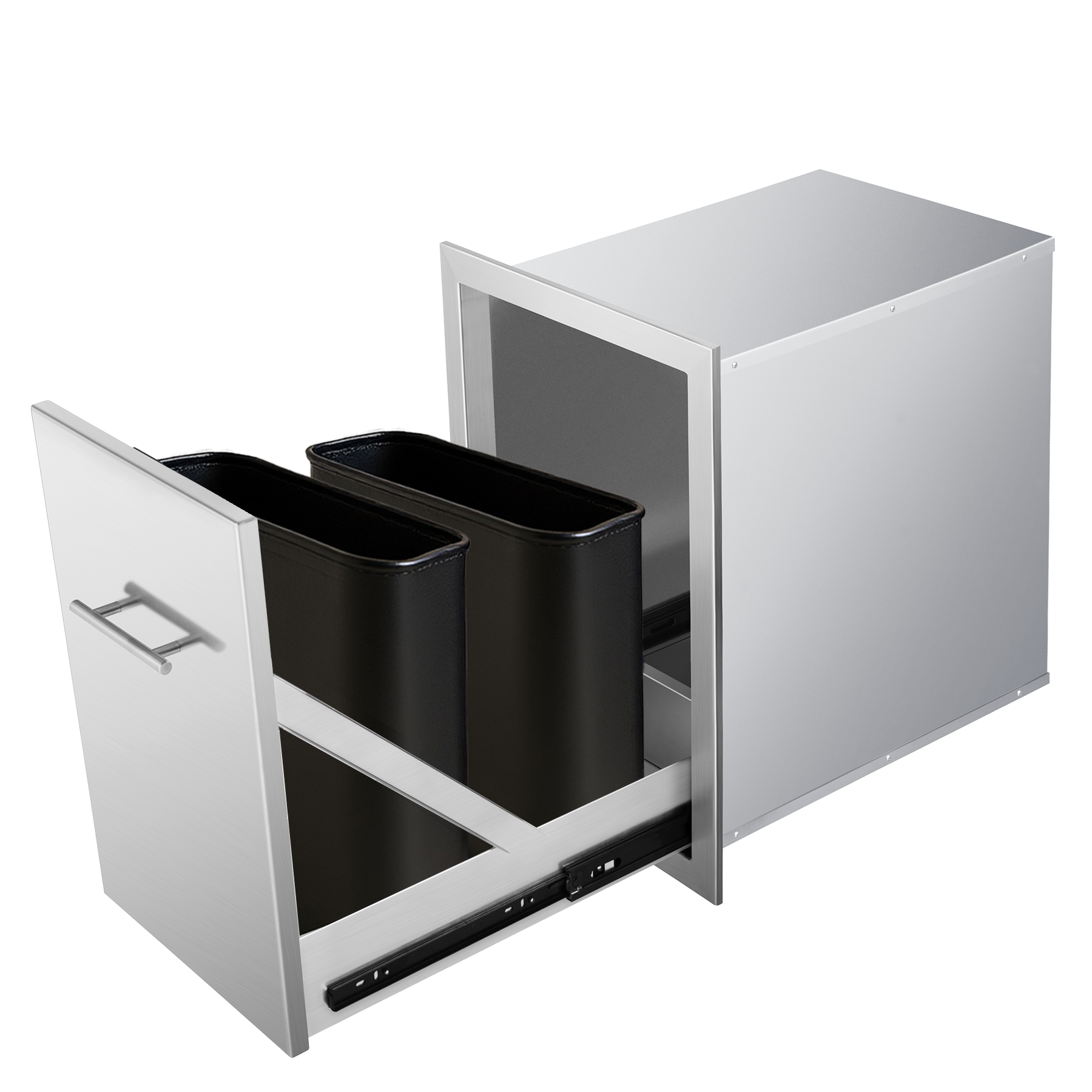 Pull Out Trash Can Drawer Outdoor Kitchen Trash Cabinet Stainless Steel ...
