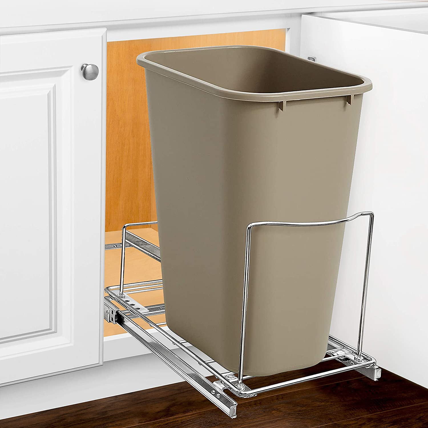 Pull-Out Trash Can Drawer – Sliding Organizer for Kitchen Cabinet or ...