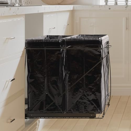 Pull-Out Trash Can for Kitchen Cabinet, Double 13 Gallon Tilt Out ...
