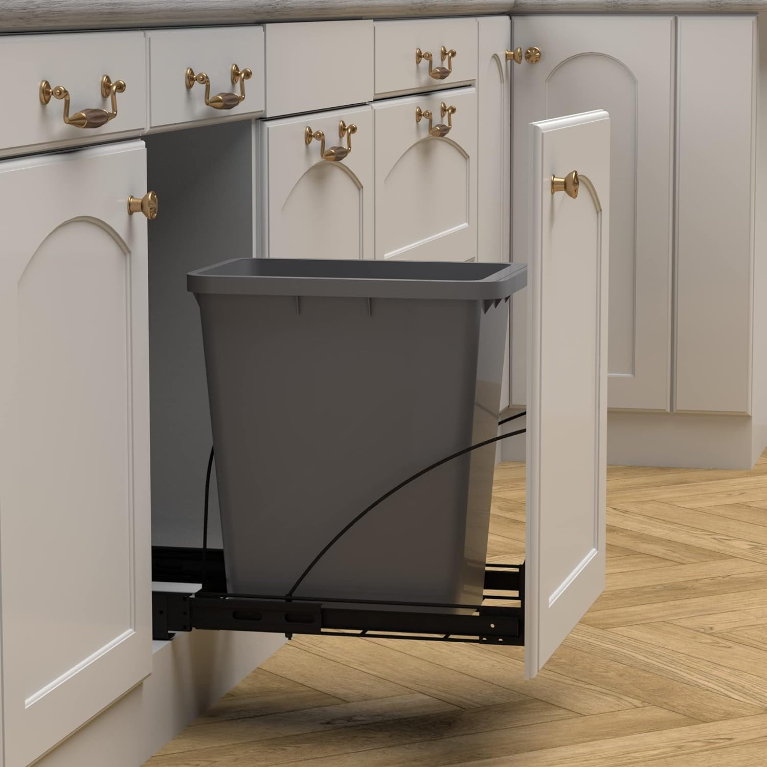 Pull Out Trash Can Under Cabinet,Black Cabinet Garbage Can Pull Out Kit ...
