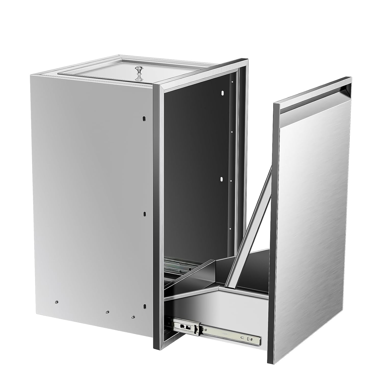 Pull Out Trash Drawer, Stainless Steel Built-in Trash Drawer for ...