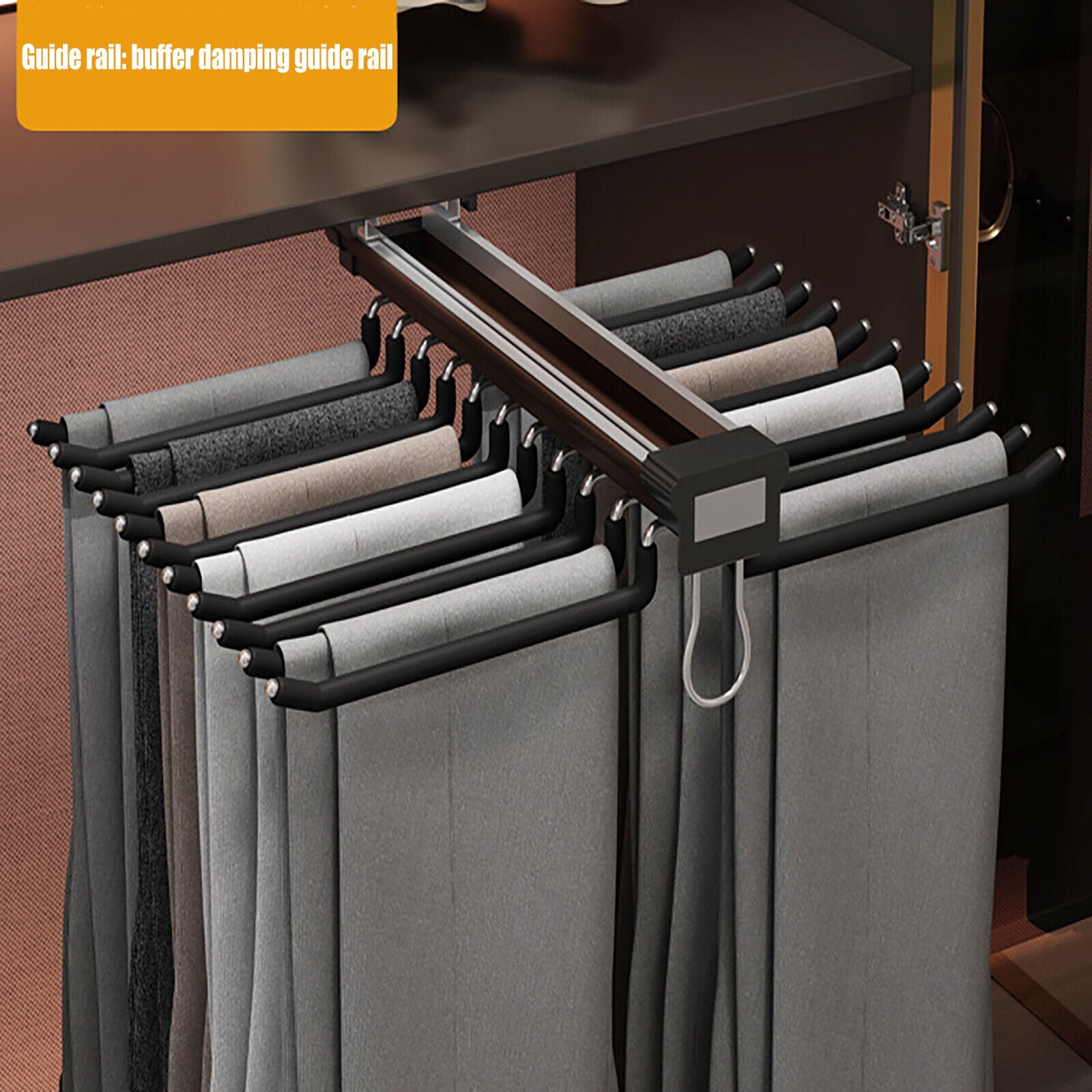 Pull Out Trousers Rack 22 Arms Closet Pants Hanger Rack Clothes Towel ...