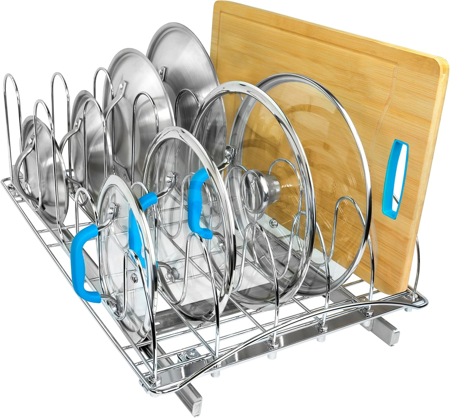 Pull Out Pot Lid and Cookie Sheet Organizer Rack for Cabinet - Sliding ...