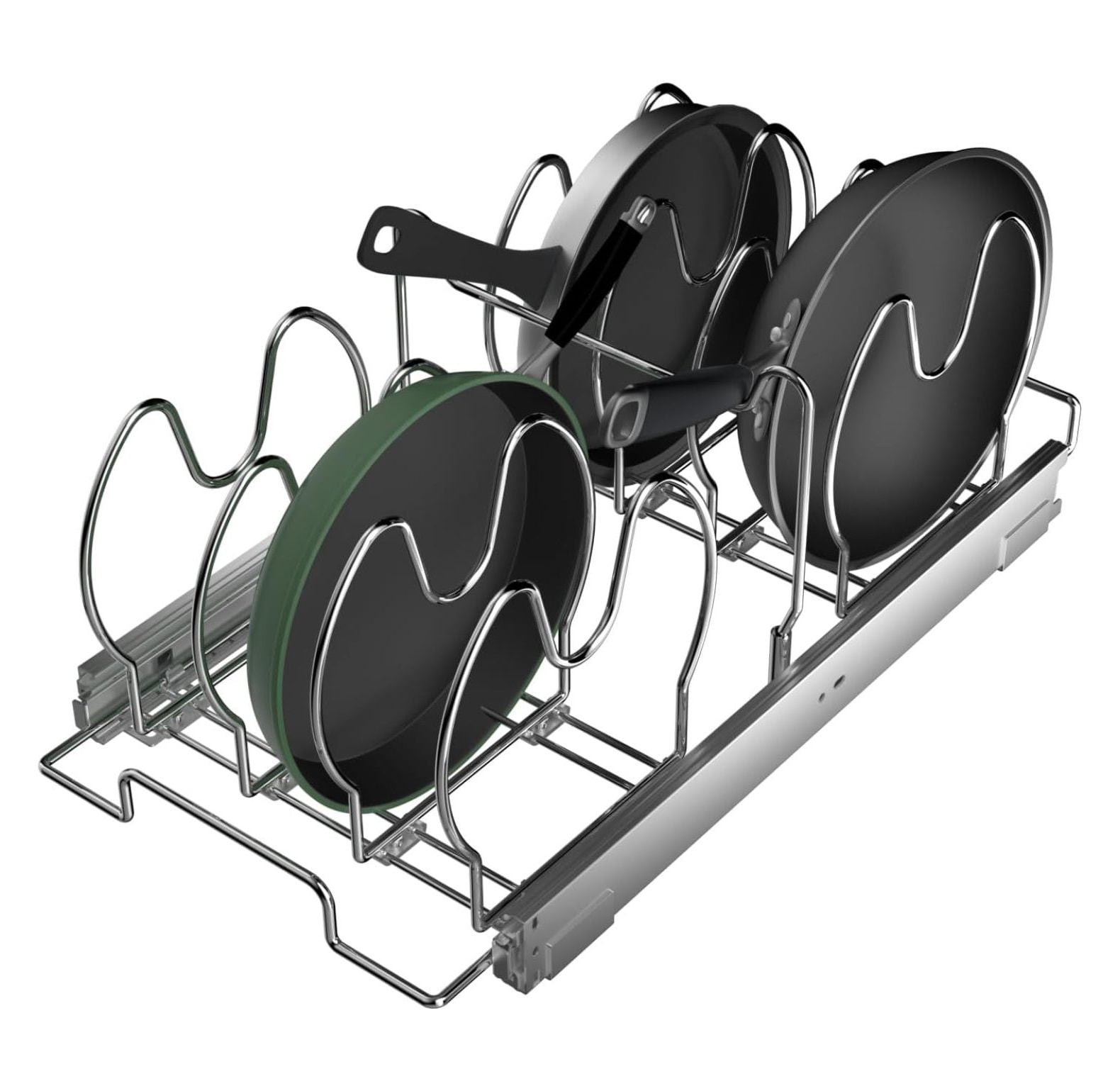 Pull Out Pot and Pan Organizer under Cabinet,Slide Out Pan and Pot Lid ...